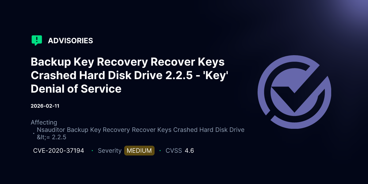 Backup Key Recovery Recover Keys Crashed Hard Disk Drive 2.2.5 - 'Key ...