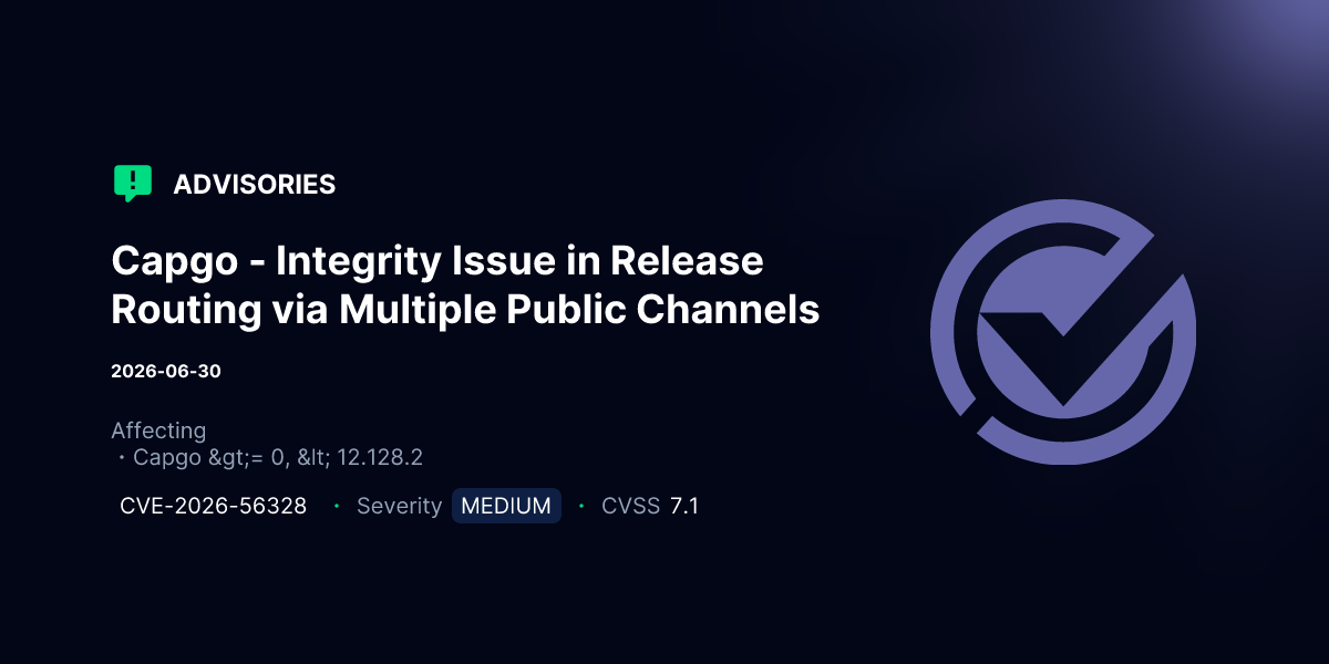 Capgo - Integrity Issue in Release Routing via Multiple Public Channels ...