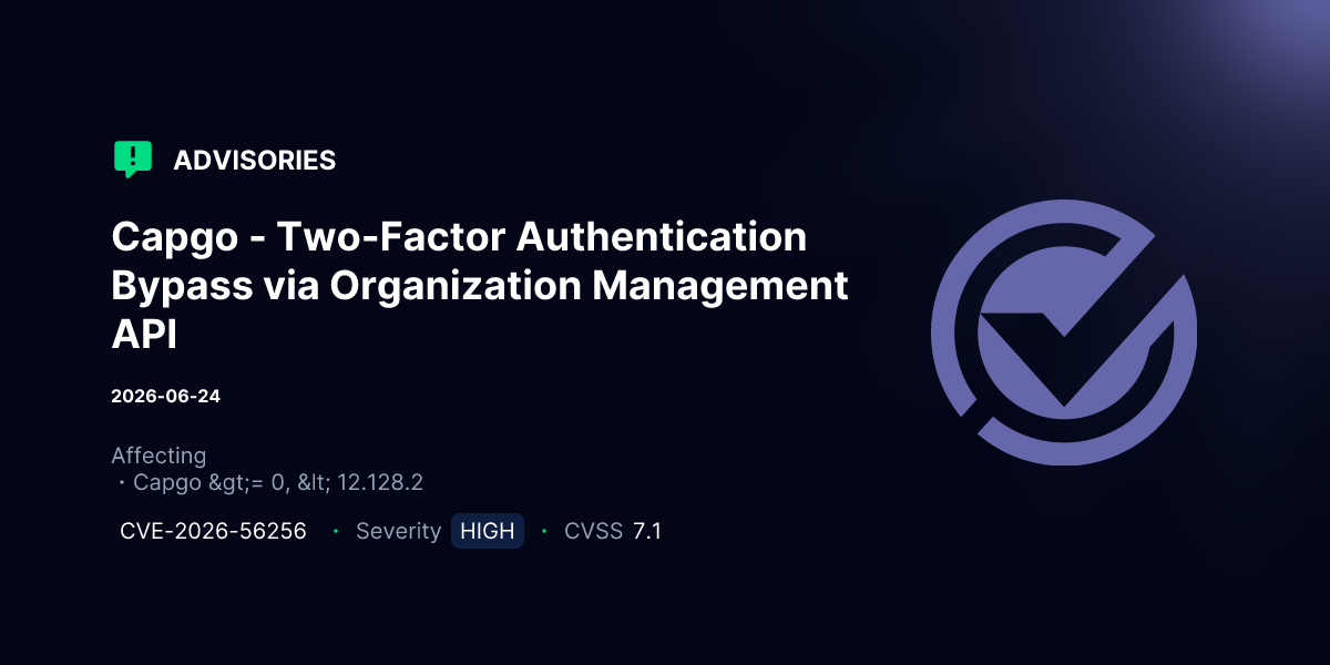 Capgo - Two-Factor Authentication Bypass via Organization Management ...