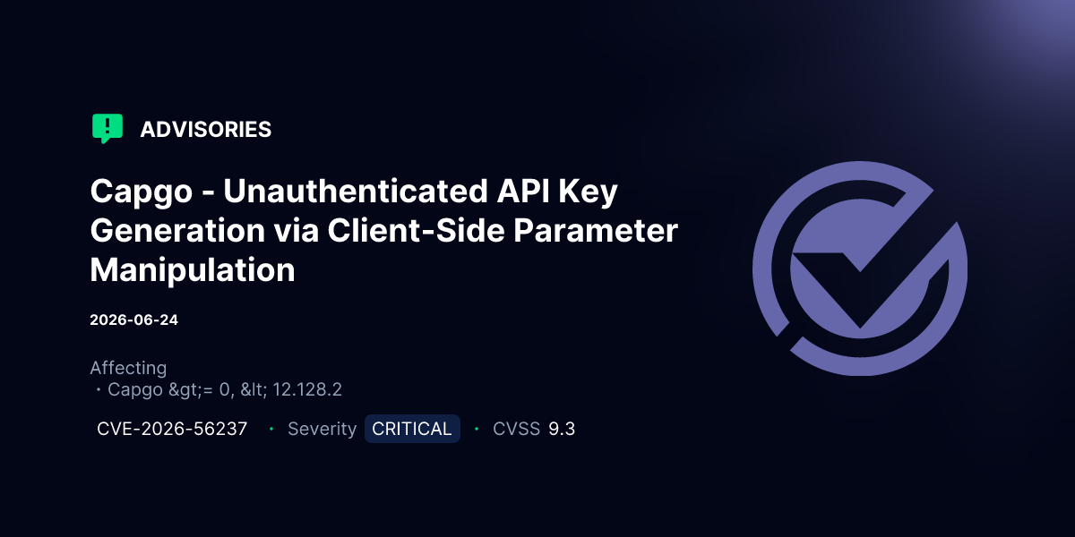 Capgo - Unauthenticated API Key Generation via Client-Side Parameter ...