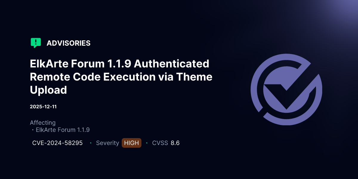 ElkArte Forum 1.1.9 Authenticated Remote Code Execution via Theme ...