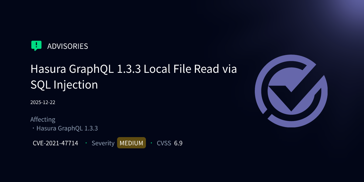 Hasura GraphQL 1.3.3 Local File Read via SQL Injection | Advisories ...