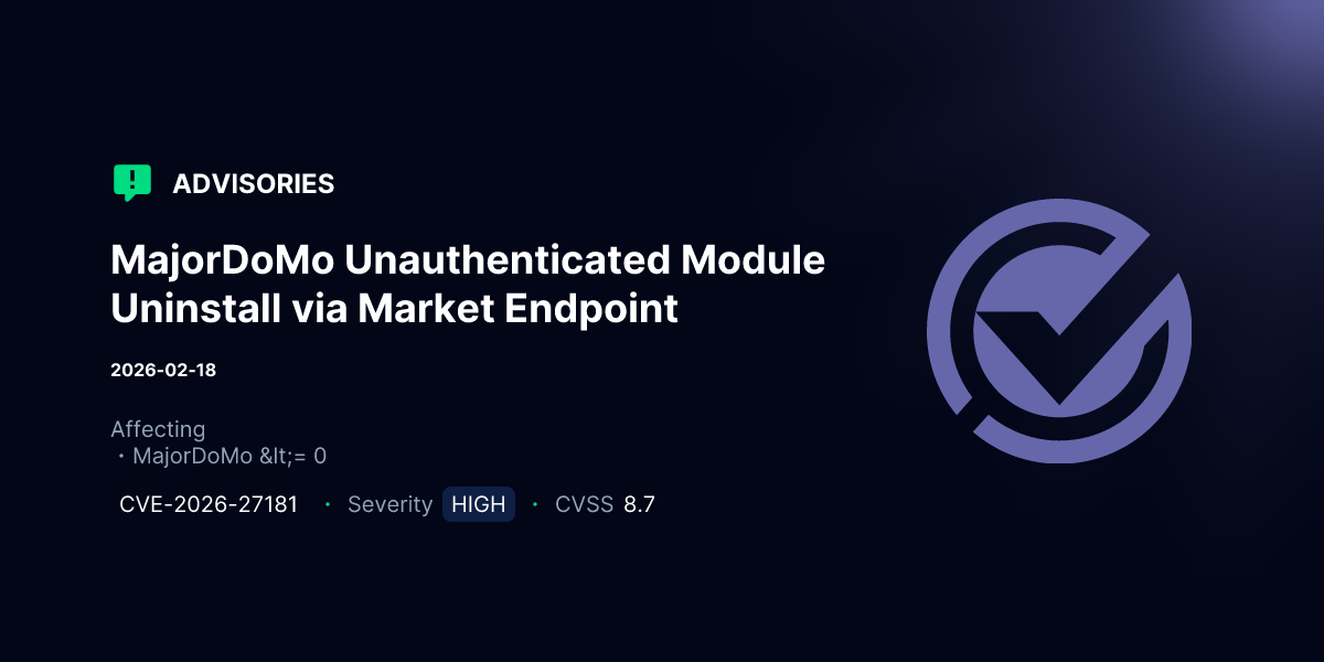 MajorDoMo Unauthenticated Module Uninstall via Market Endpoint ...