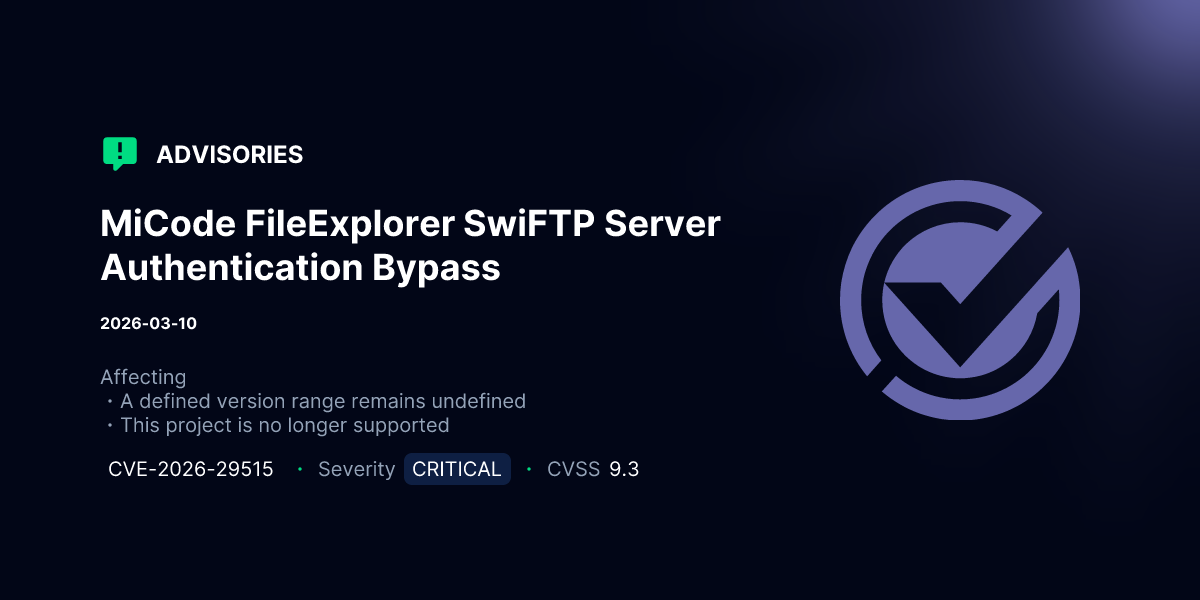 MiCode FileExplorer SwiFTP Server Authentication Bypass | Advisories ...