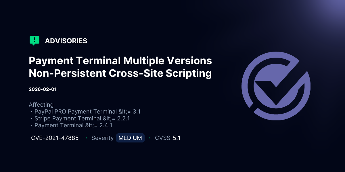 Payment Terminal Multiple Versions Non-Persistent Cross-Site Scripting ...