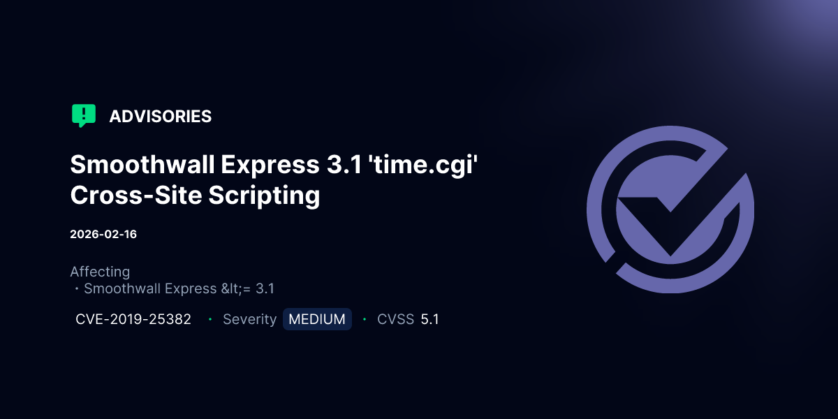 Smoothwall Express 3.1 'time.cgi' Cross-Site Scripting | Advisories ...