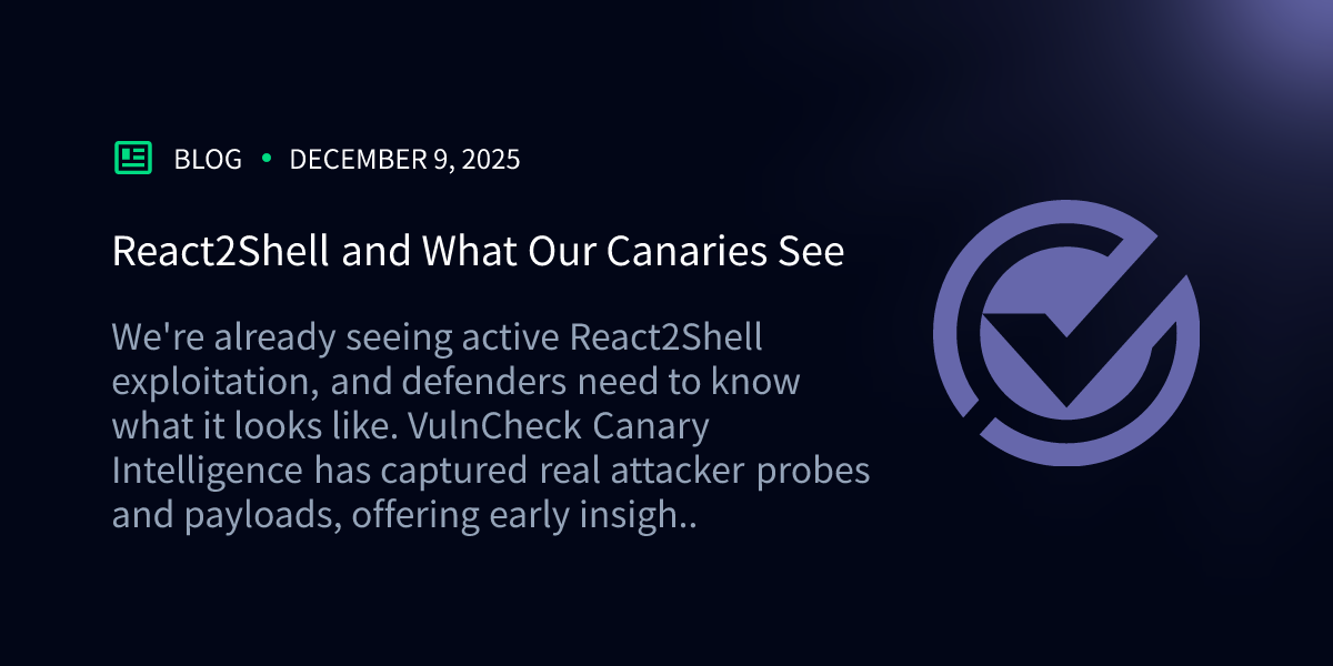 react2shell and What Our Canaries See | Blog | VulnCheck